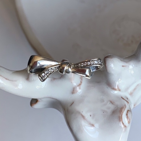 Pandora | Jewelry | Pandora Sparkling Bow Ring Retired | Poshmark